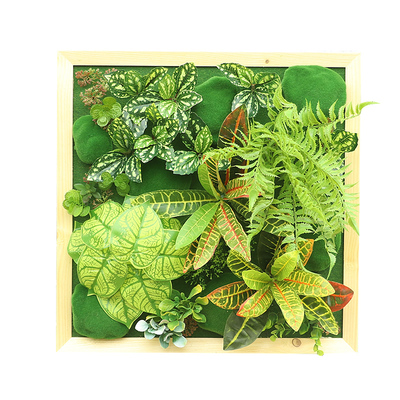 仿真相框背景墙鹿头绿植创意