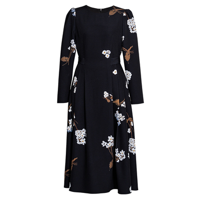 罗衣法式泡泡袖收腰大摆连衣裙