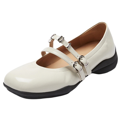 莱尔斯丹复古芭蕾羊皮玛丽珍单鞋