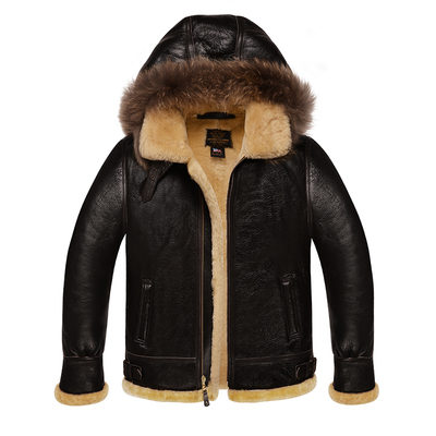 正宗原产天然羔羊皮毛一体空军B3