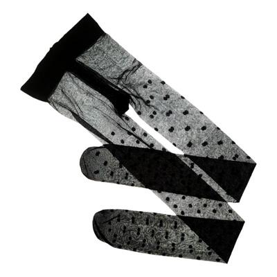 fiore波兰超薄黑色波点网纱丝袜