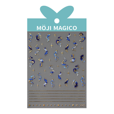 茉季中国美甲贴纸烫金金边