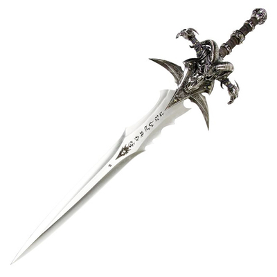 HCMY魔兽霜剑霜之哀伤寒冰之刃橙斧灰烬使者1比1全金属武器未开刃