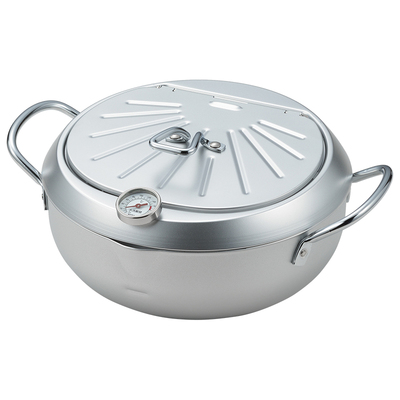 日本原装带温度计铁油炸锅