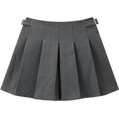 【商场同款】乐町学院风百褶裙冬季新款扣袢设计短裙C2GEE4337