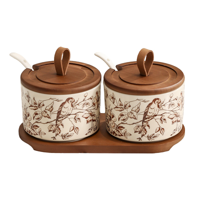 漫时光鹊跃枝头陶瓷调味罐套装