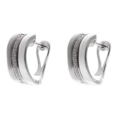 CISSY SHI流动的旋律耳钉原创小众设计银色时尚精致白领耳环