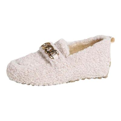 毛毛鞋女厚底羊羔毛豆豆鞋