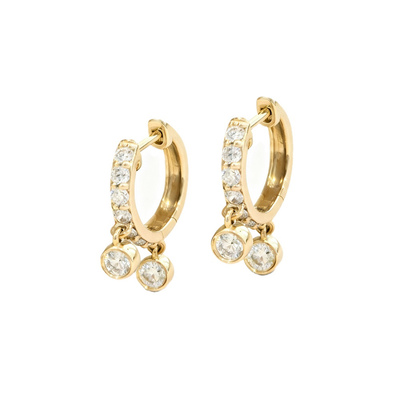 CHESNOW18K金钻石耳圈耳骨圈