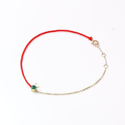 灵机祖母绿18k金手链ins小众