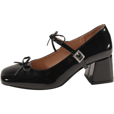 永希女鞋高跟鞋粗跟单鞋