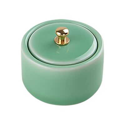 青瓷带盖小砚台好清洗文房墨池