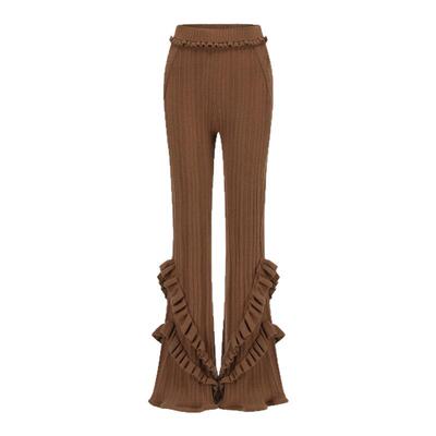 ORA GENESIS2025年冬季新品时尚荷叶边针织裤