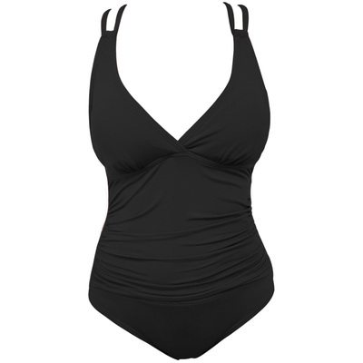 大码性感V领遮肉显瘦连体泳装女