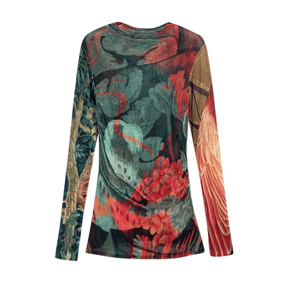 Desigual【LACROIX联名】幻彩撞色手绘印花女士针织衫