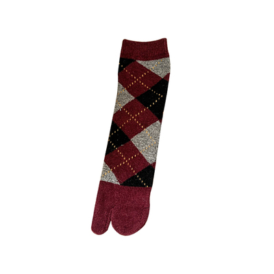 圣诞新年菱格条纹二趾袜
