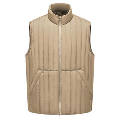 【高级产品线AREAL】波司登26男士轻薄羽绒服马甲竖条鹅绒简约