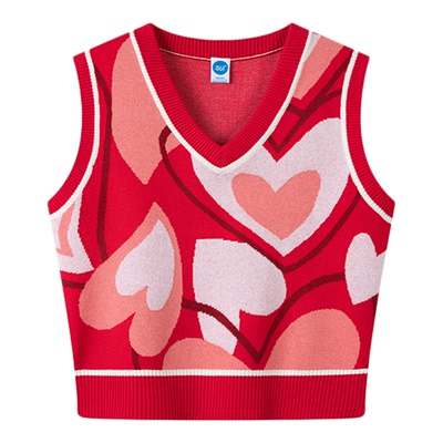 【商场同款】361童装中大童背心仿毛衫女童春秋V领时尚舒适上衣