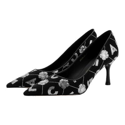 诺贝达细跟2025年新款百搭网红时尚浅口单鞋女鞋RWS250104