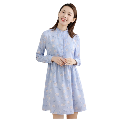 TRIBECA翠贝卡春秋商场同款气质中长款小碎花连衣裙