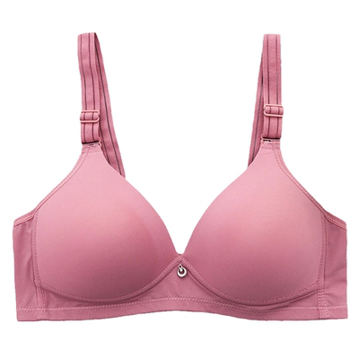 中老年柔软纯色排扣无钢圈文胸罩