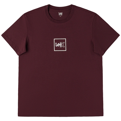 Lee26春夏新品标准版圆领方形Logo印花图案男短袖T恤LMT0122194LE