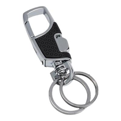 简约钥匙扣挂件男女网红摩托车精致合金汽车钥匙链情侣锁匙扣双环