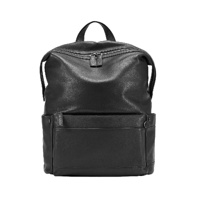 fed头层牛皮大容量通勤双肩包