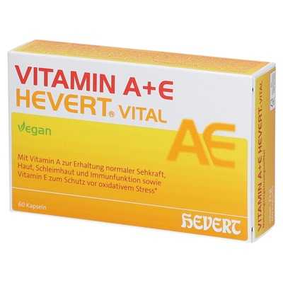 Hevert菲德维生素A+E营养片60粒护眼抗氧化营养补充剂德国进口