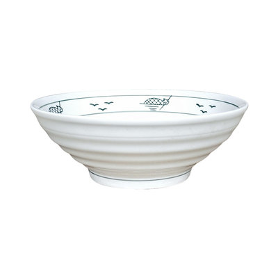 船夫复古陶瓷高脚护边商用面碗