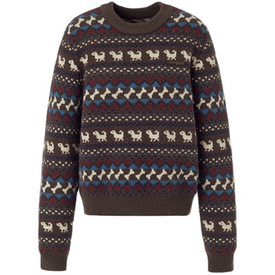 BETWEENAND小狗骨头满印毛衣