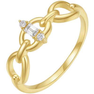 FENS珠宝18K金钻石戒指女T方钻戒