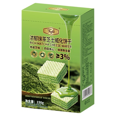 Tafe浓郁抹茶芝士夹心威化饼干