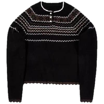 费尔岛毛衣女复古针织衫上衣外套