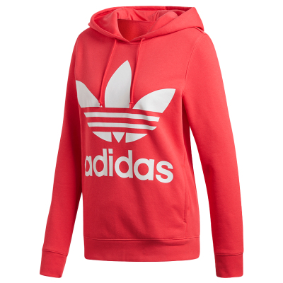 adidas正品女子针织连帽套头衫