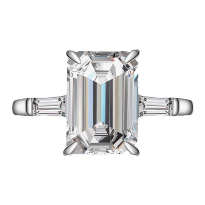 进口高碳钻祖母绿切冰糖戒指