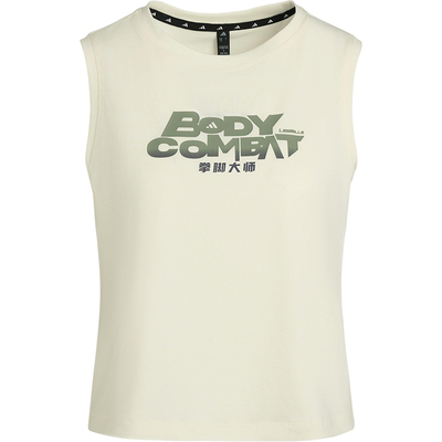 Adidas/阿迪达斯正品2025女士针织圆领透气T恤训练运动背心KT6892