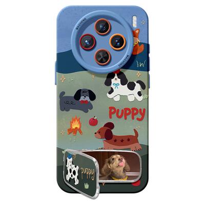 【补妆神器】镜面支架小狗手机壳