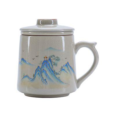 汝窑办公茶杯个人泡茶器