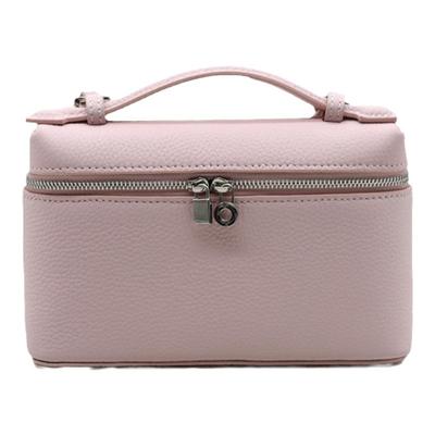 粉色饭盒包真皮手提单肩斜挎包女