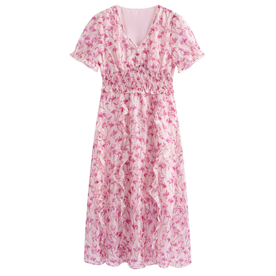 FEXATA法式多巴胺印花连衣裙