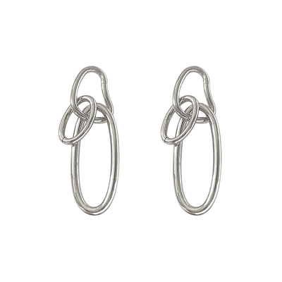 别针异形线条金属耳环