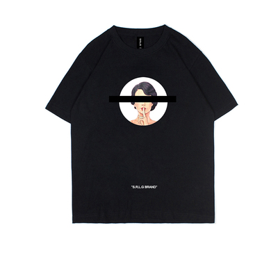 原创设计人像百搭黑白油画印花