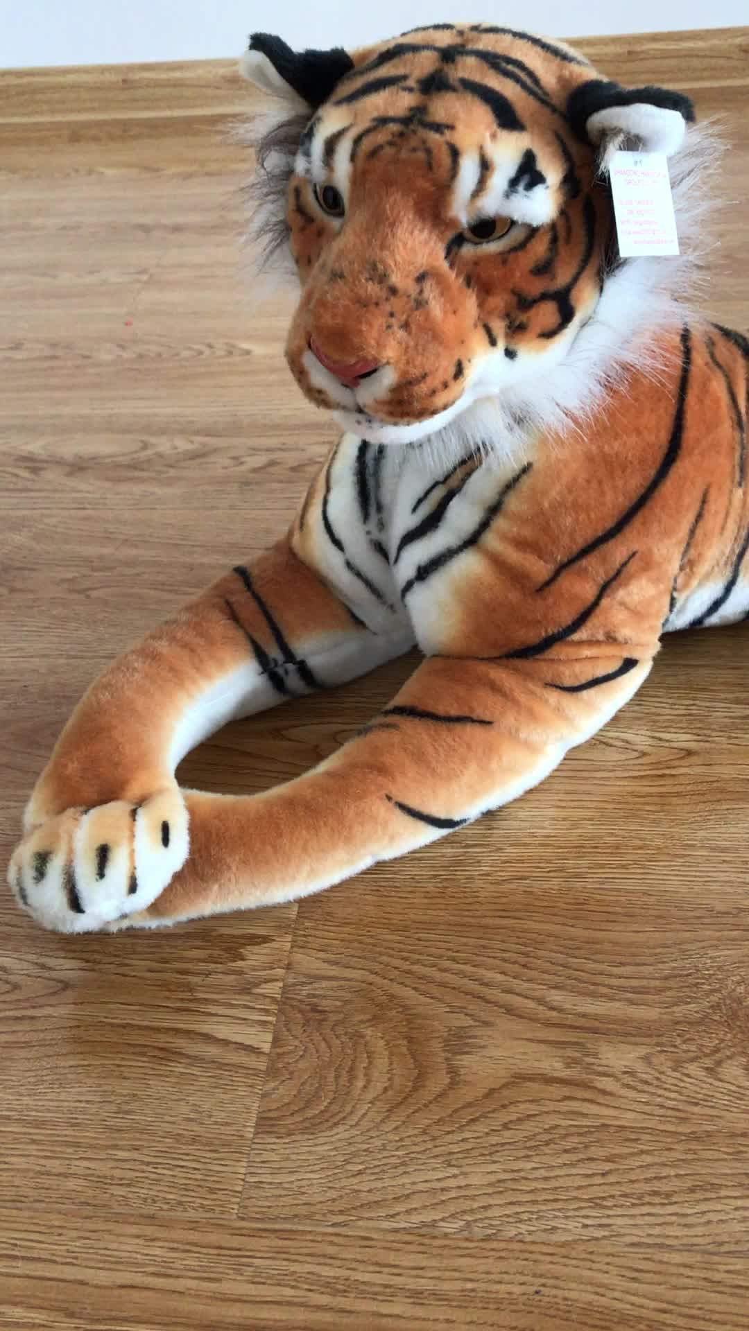 Realistic Plush Brown Tiger Lifelike Stuffed Brown Tiger Plush Toy ...
