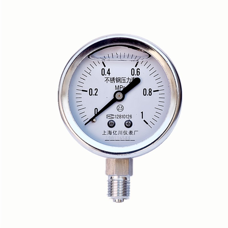 上海亿川YN60BF不锈钢耐震压力表0-1.6MPA水压气压充油抗振压力表_虎窝淘