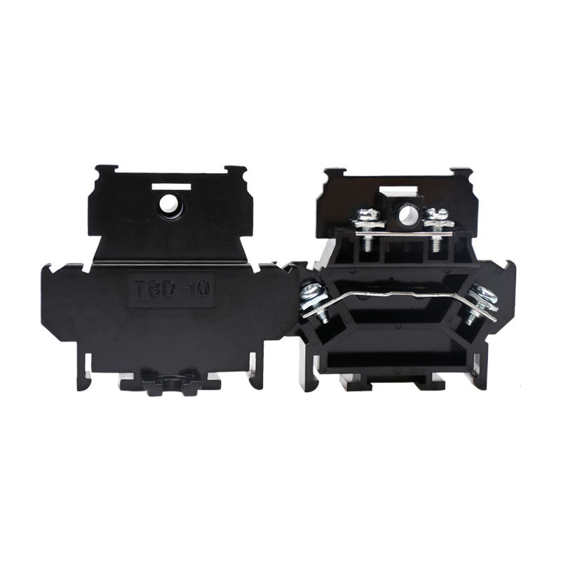 TBD-10A接线端子排不滑丝不断脚外卡导轨式双层端子排端子台铁件_虎窝淘