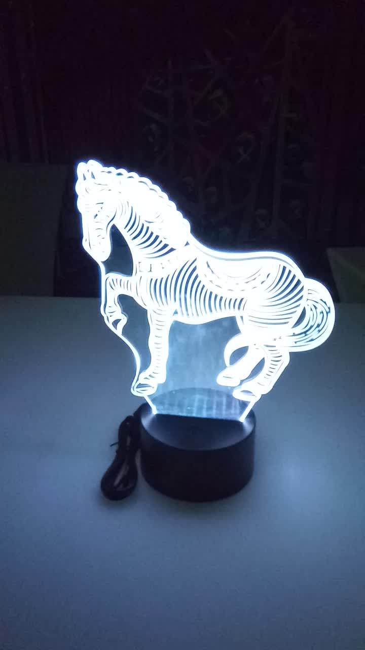 Rgb Color Rechargeable Table Light 3d Illusion Led Night Light - Buy ...