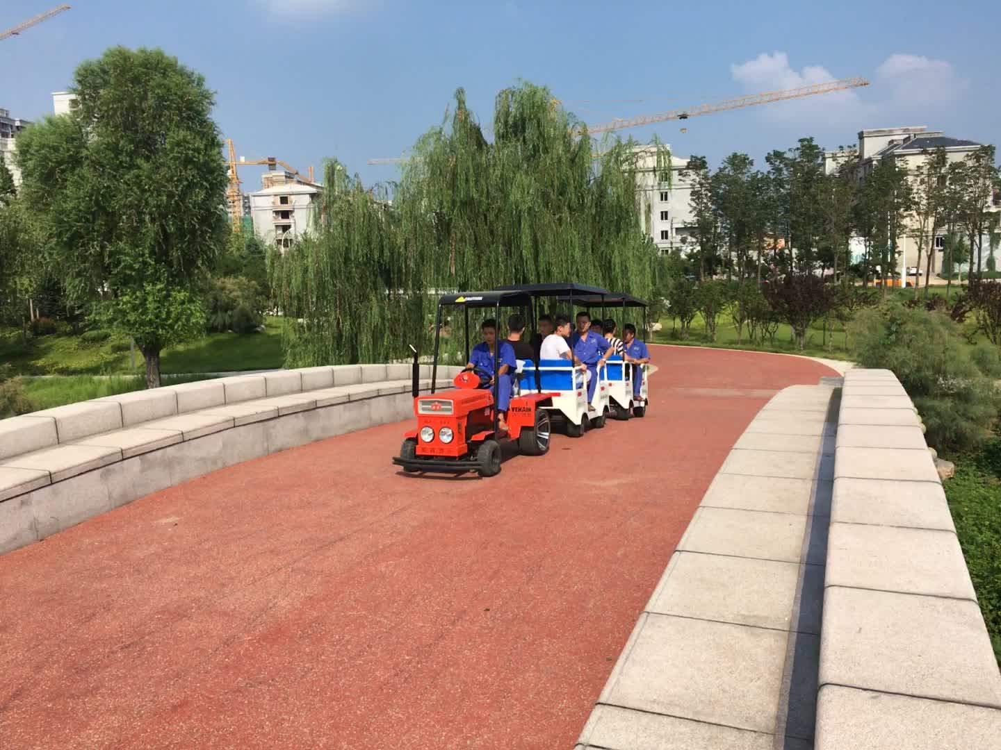 Amusement Park Electric Tractor For Electric Sightseeing Trackless ...