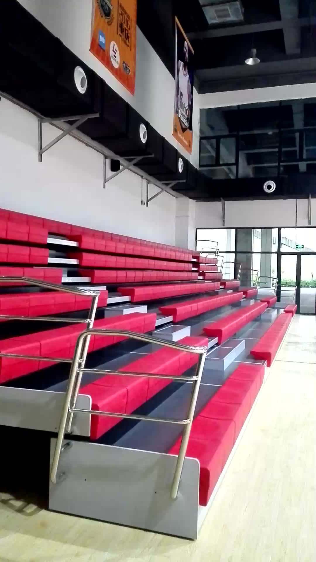 Wood Bleachers Automatic Telescopic Retractable Seating Tribune ...