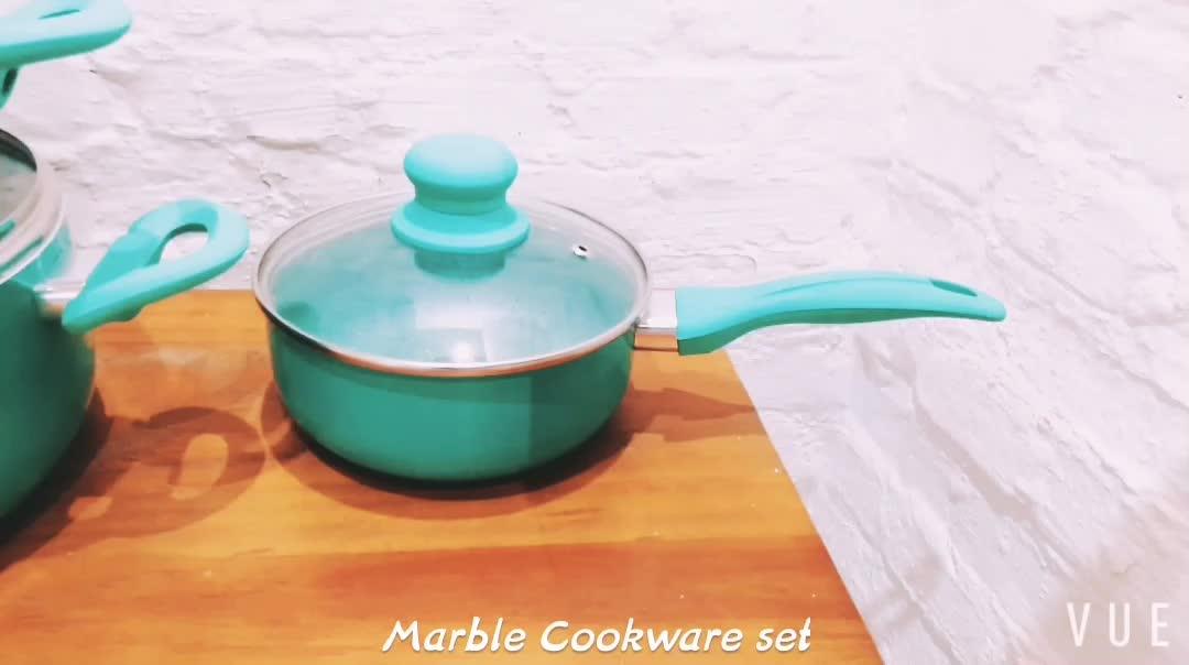 New Fashion Light Purple Color Aluminum Cooking Pot And Pan Set Eco ...